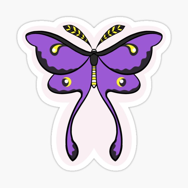 "Pride Moth - Nonbinary" Sticker by WillowWormwood | Redbubble
