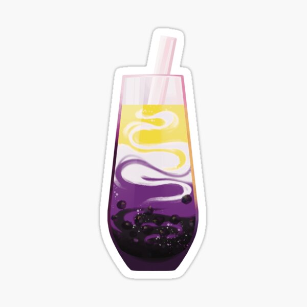 "subtle nonbinary pride boba swirl" Sticker for Sale by sunfloras ...