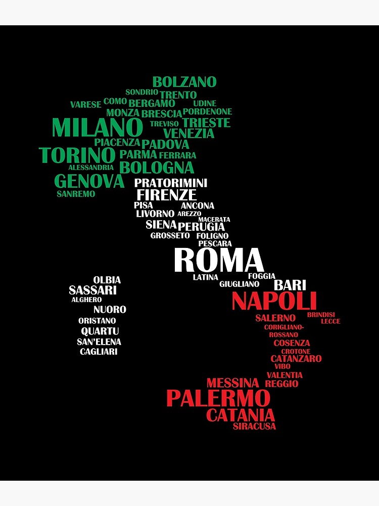 "Italy Map Cities Bella Italia Holiday Italian Map" Poster for Sale by ...