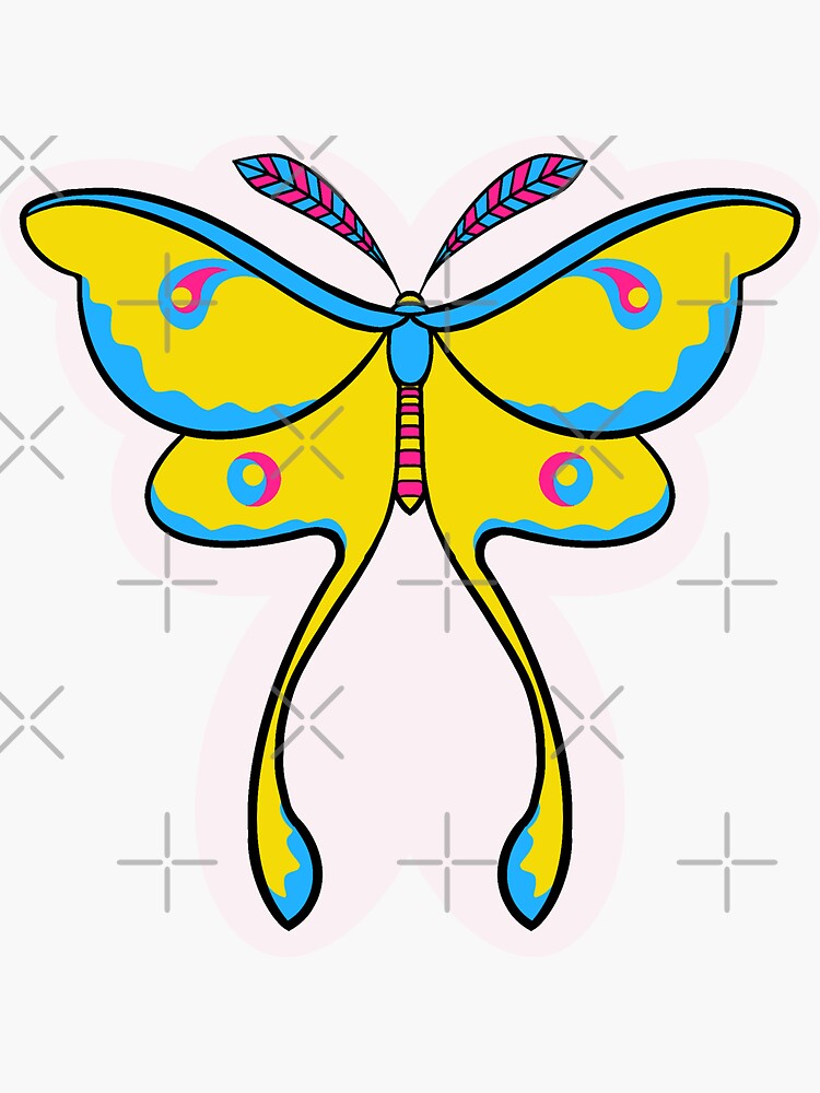 "Pride Moth - Pansexual" Sticker for Sale by WillowWormwood | Redbubble