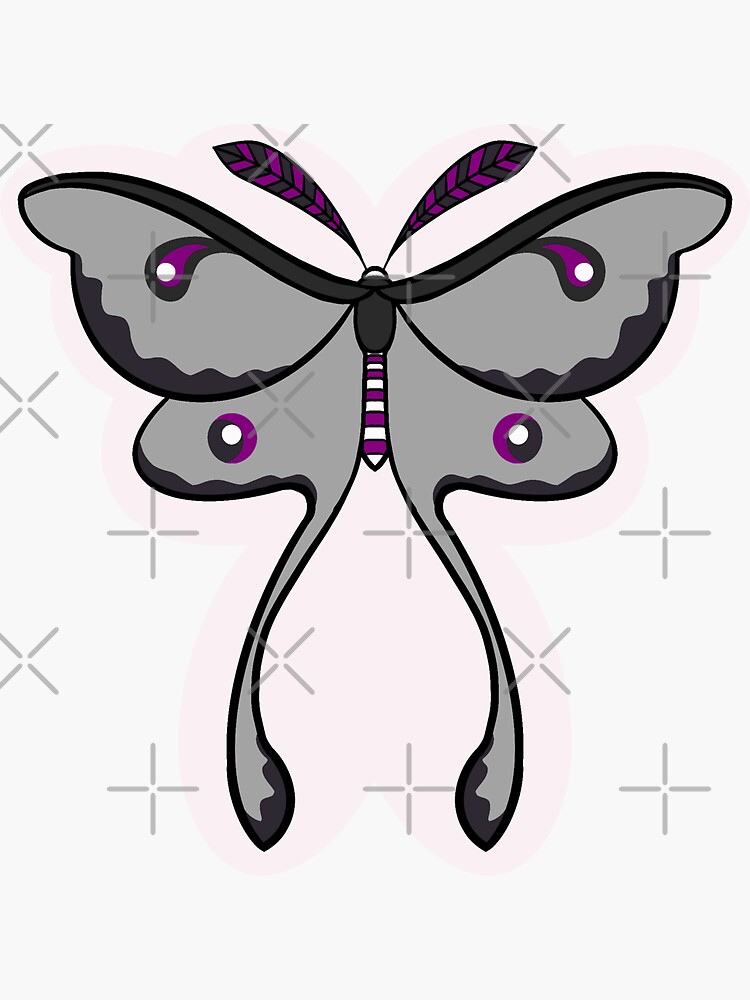 "Pride Moth - Asexual" Sticker by WillowWormwood | Redbubble