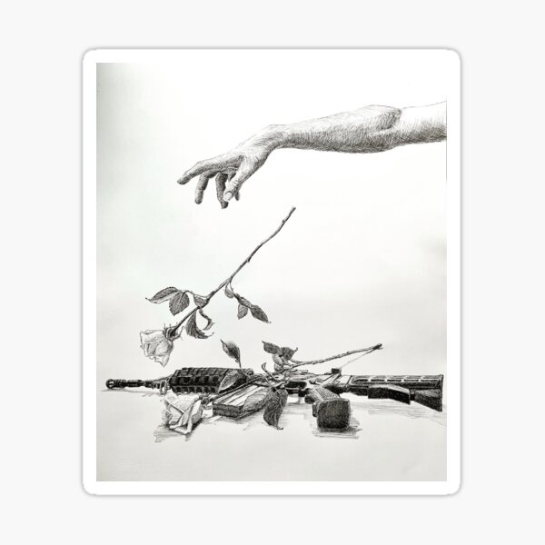 "Love Over Hate" Sticker by Napoli-Art | Redbubble