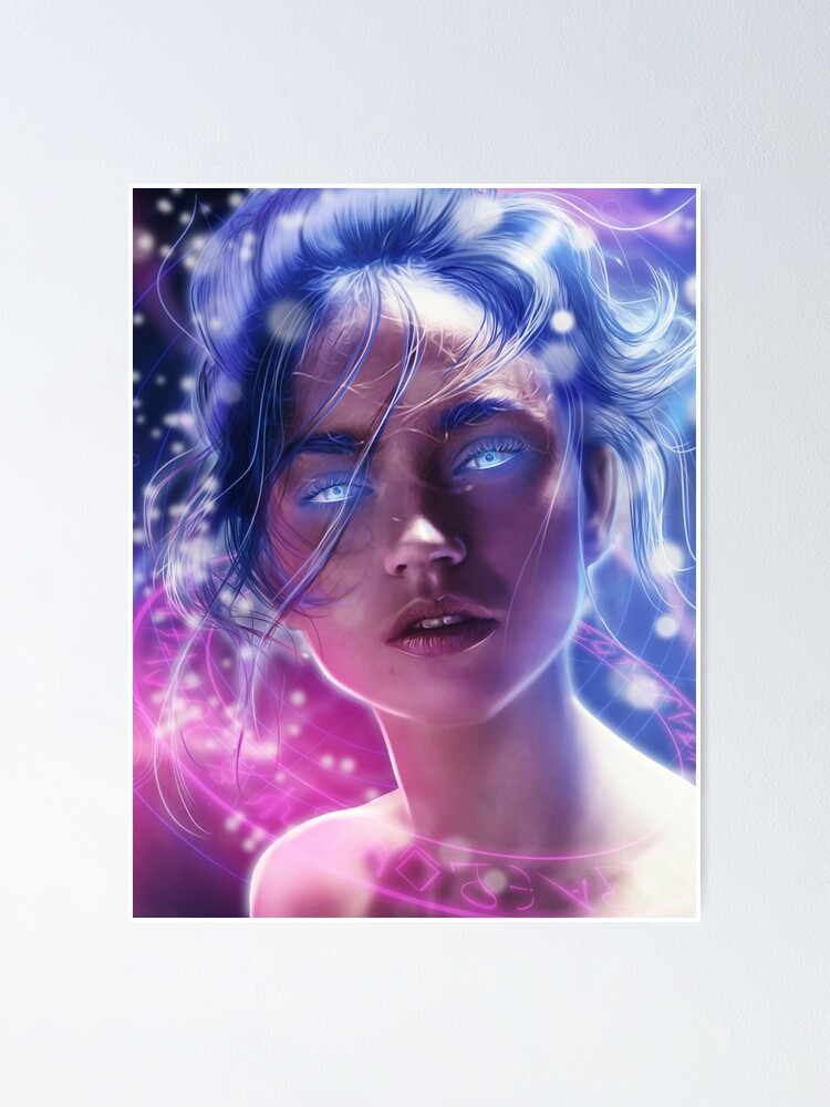 Magical Girl With Blue Hair And Glowing Eyes Poster For Sale By Soul