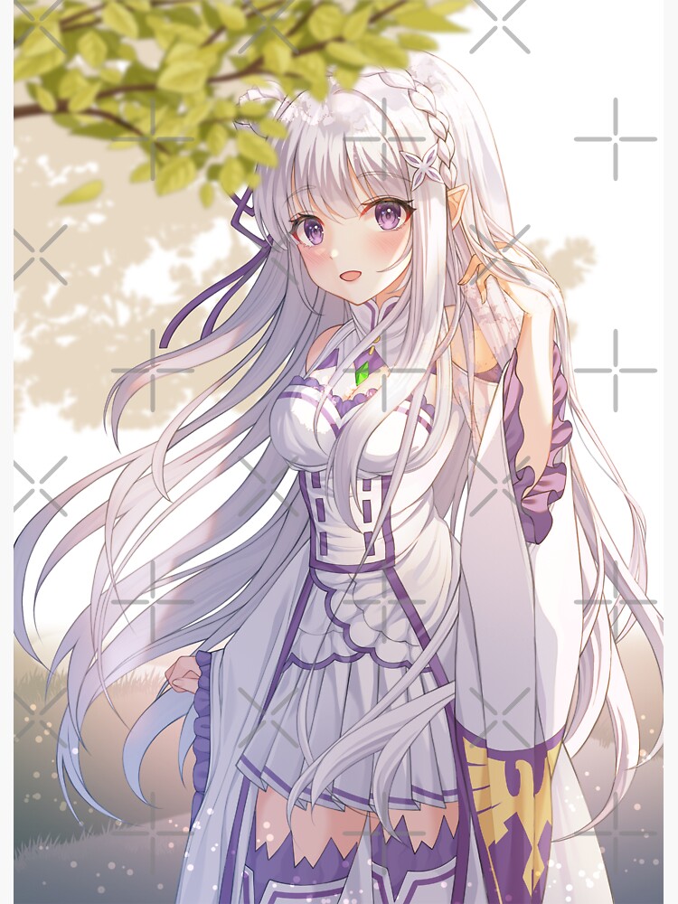 "Cute Waifu Emilia Elf Re:Zero Ecchi Girls" Sticker by hidoyatarg ...