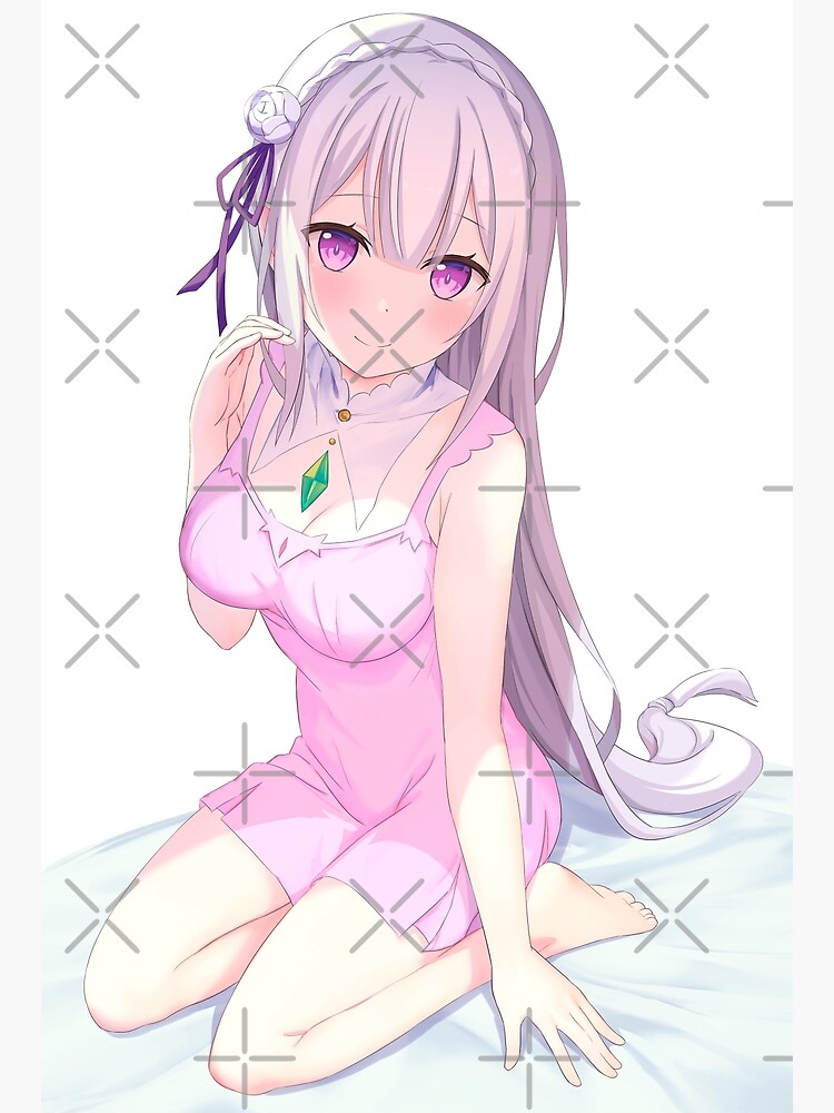 "Kawaii Elf Emilia Re: Zero Lewd Ecchi Girls " Poster by hidoyatarg | Redbubble