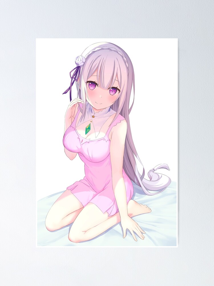 "Kawaii Elf Emilia Re: Zero Lewd Ecchi Girls " Poster by hidoyatarg | Redbubble