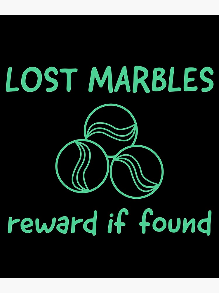 "Lost marbles, funny concussion, traumatic brain injury, TBI themed ...