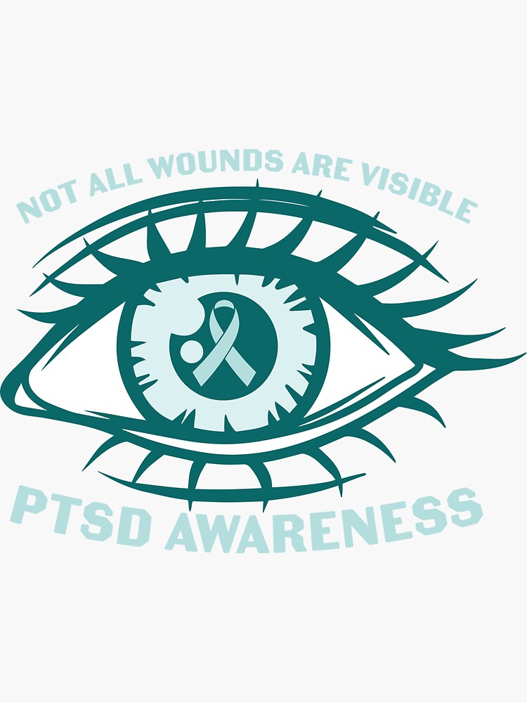 "Not All Wounds Are Visible PTSD Eye Ribbon" Sticker for Sale by Optix ...