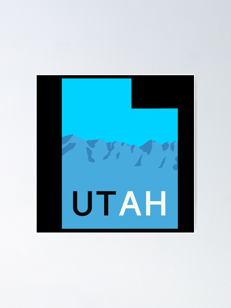 "Utah Blue Cutout of State Shape" Poster by eodesigns | Redbubble