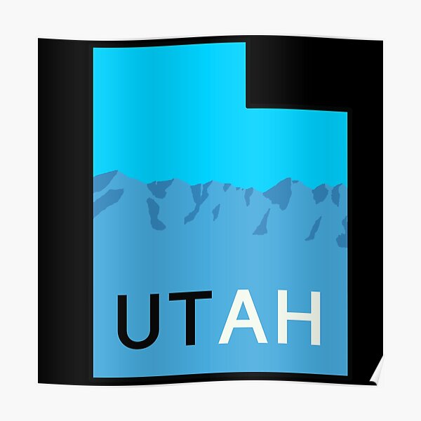 "Utah Blue Cutout of State Shape" Poster by eodesigns | Redbubble