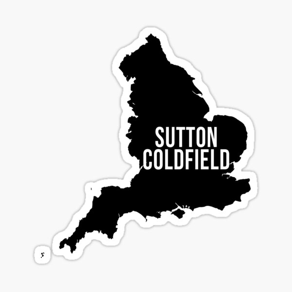 "Sutton Coldfield, West Midlands England UK Silhouette Map" Sticker for ...