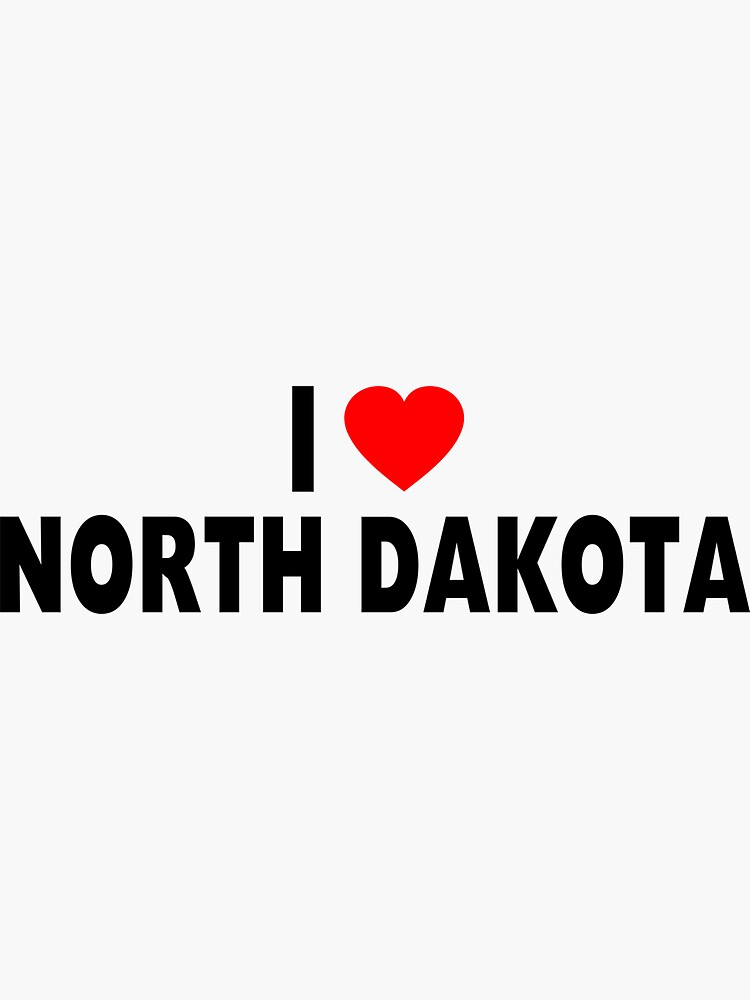"I Love North Dakota" Sticker for Sale by USAMoods | Redbubble