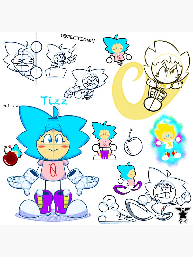 "Tizz Character Sheet " Sticker for Sale by Tymationsoffic | Redbubble