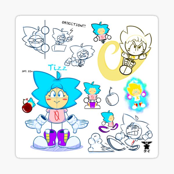"Tizz Character Sheet " Sticker for Sale by Tymationsoffic | Redbubble
