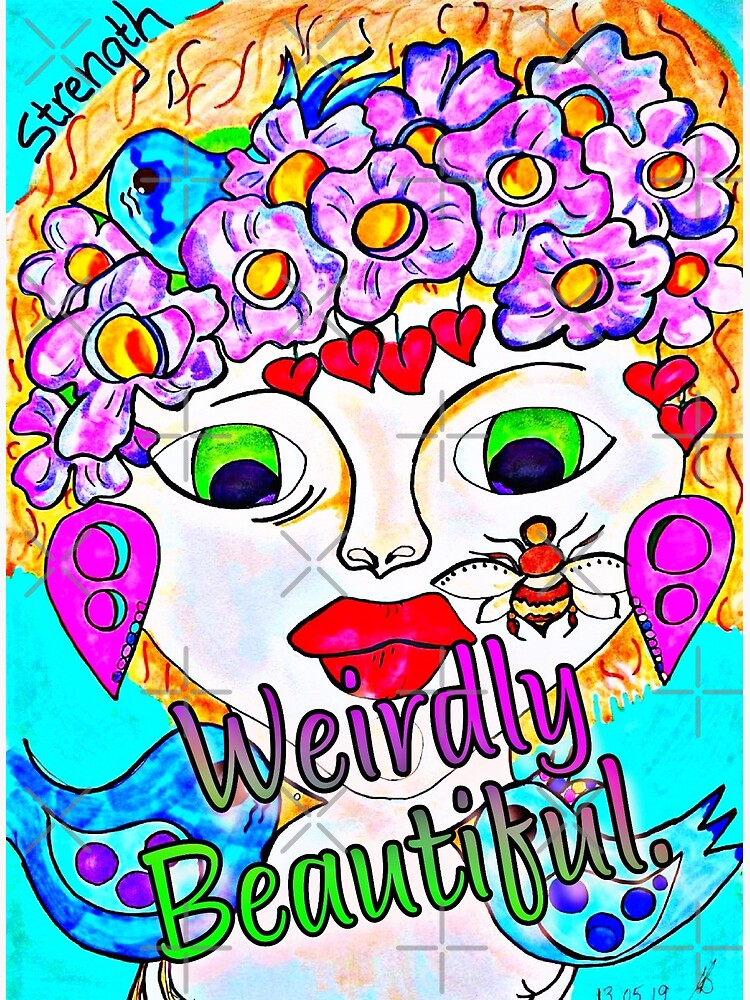 "Again a Face. Text _ weirdly beautiful. My drawing. " Poster for Sale ...