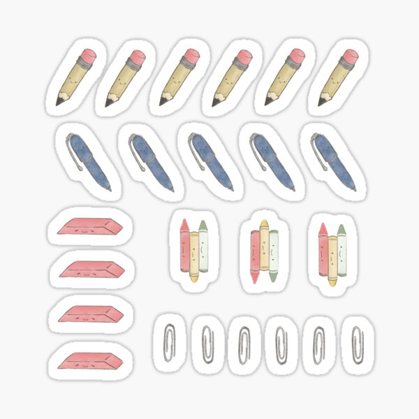 "Pen(cil) Pals Stationary Sticker Sheet" Sticker for Sale by Jayreenart ...
