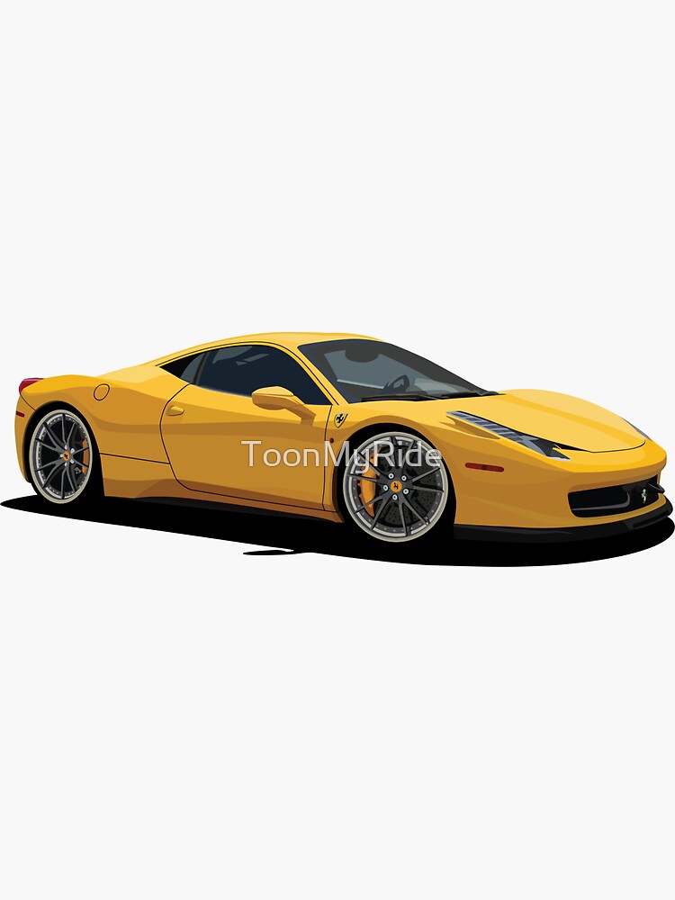 "Ferrari 458 Speciale CarToon" Sticker for Sale by ToonMyRide | Redbubble