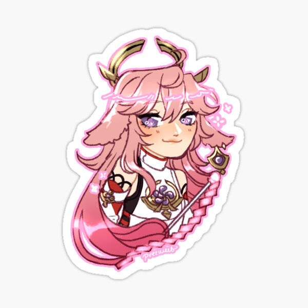 "Yae Miko - Sticker" Sticker for Sale by Prezweeb | Redbubble