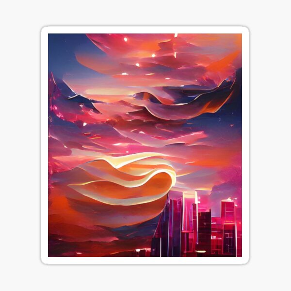 "dimensional city with strong and bright colors. " Sticker for Sale by ...