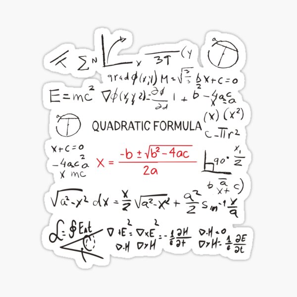 "Quadratic Formula Math Art" Sticker for Sale by MrEddie10 | Redbubble