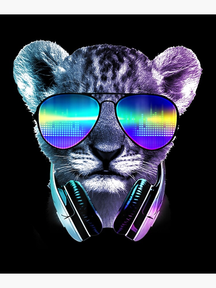 "Rave Lion Cub Edm Dj Tech House Underground Cyber Aesthetic" Poster ...