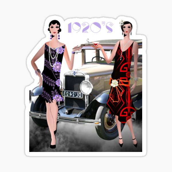 "Roaring 20s T-ShirtRoaring 20’s flappers with Vintage White Car ...