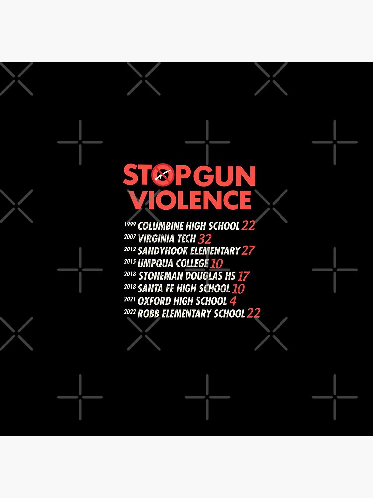 "Stop Gun Violence TShirt" Pin for Sale by GlowinUp Shop | Redbubble