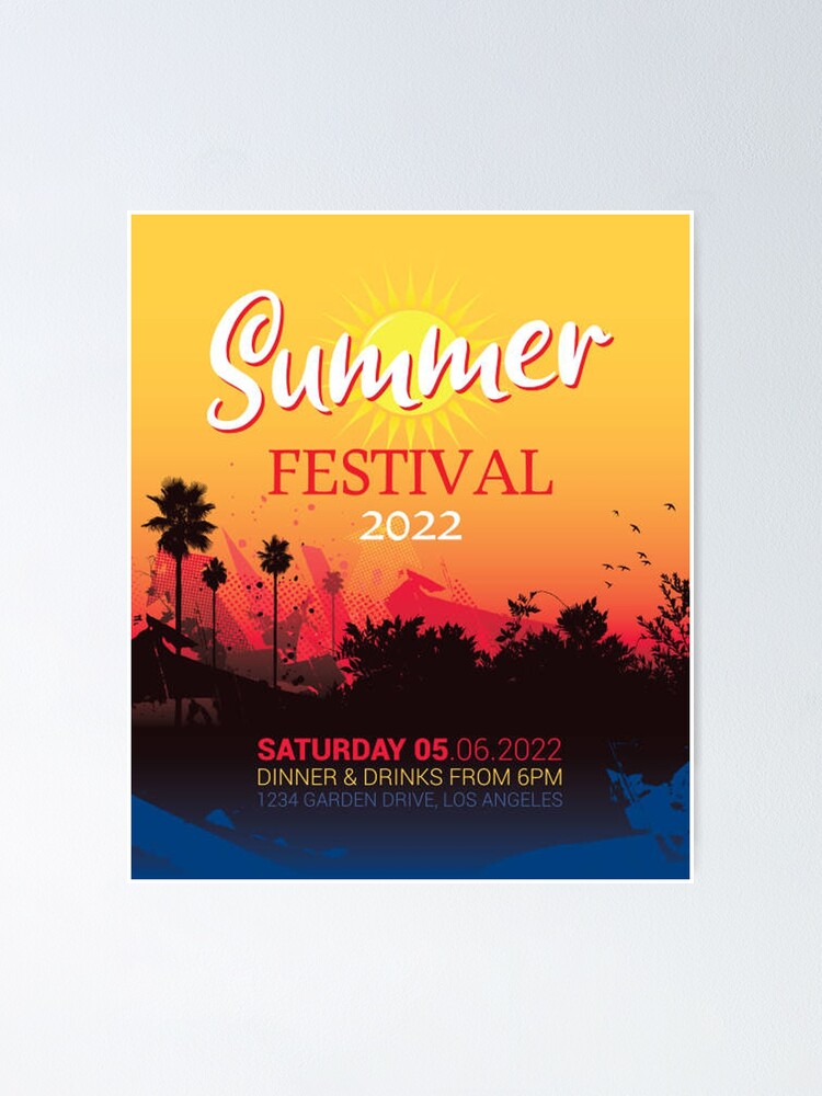 "Summer Festival 2022" Poster for Sale by genetesta | Redbubble
