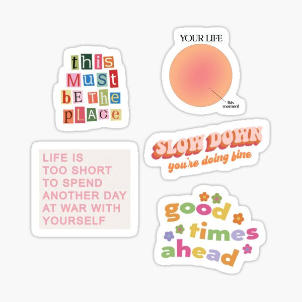 "Aesthetic Pastel Stamp Sticker Pack - Pink Orange Floral" Sticker for ...