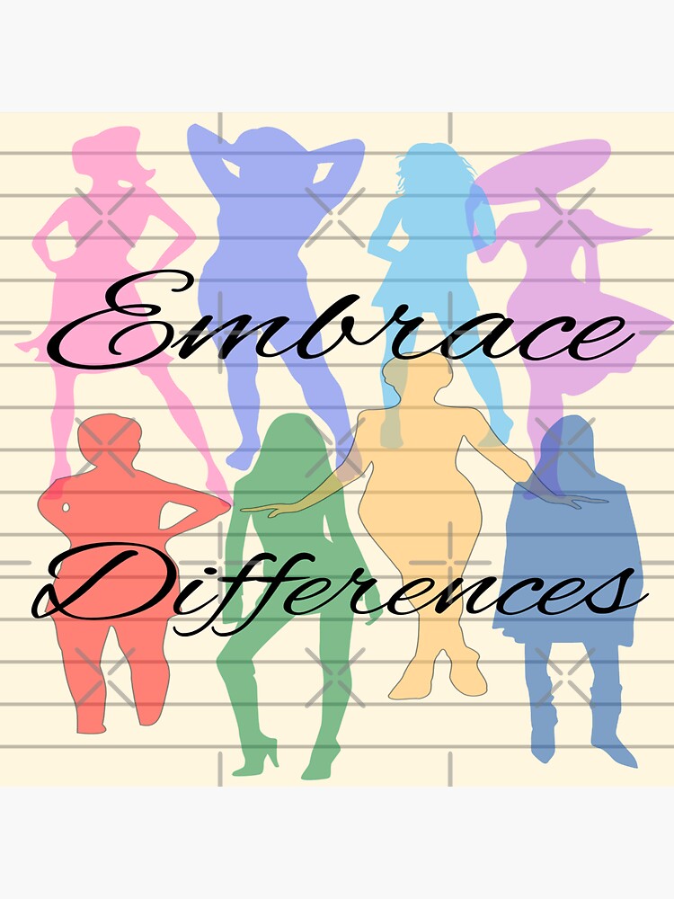 "Embrace Differences" Sticker by calmingchaos | Redbubble