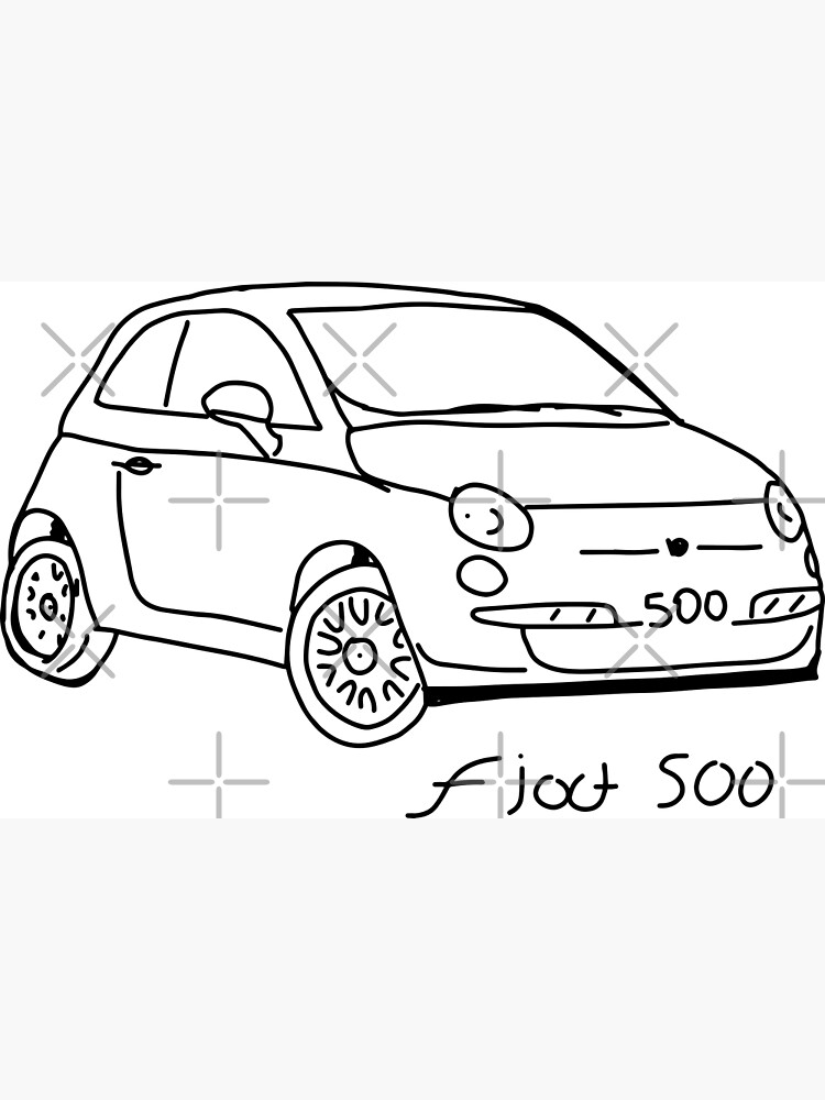 "Fiat 500 Drawing " Art Print by FixedTropical | Redbubble