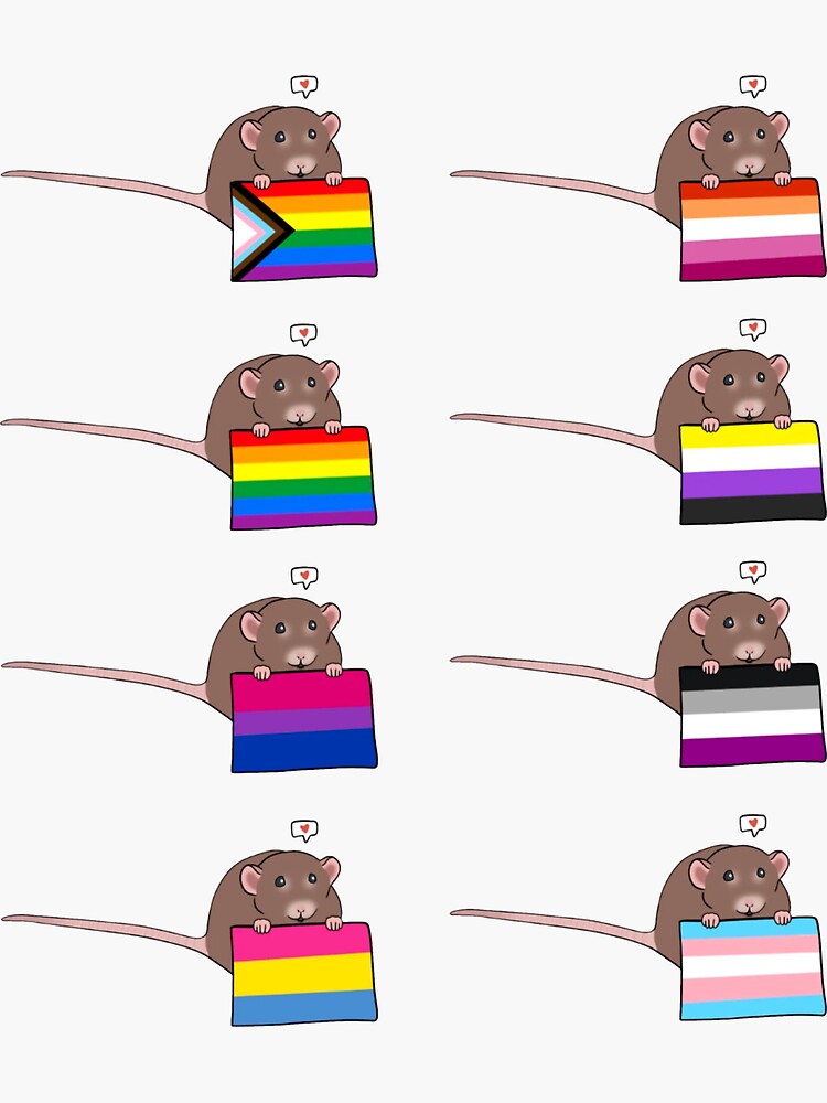 "pride allyship Rat, Pride color" Sticker by LeesePink | Redbubble