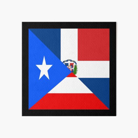 "Puerto Rican Dominican Republic Flag Half PR DR" Art Board Print for ...