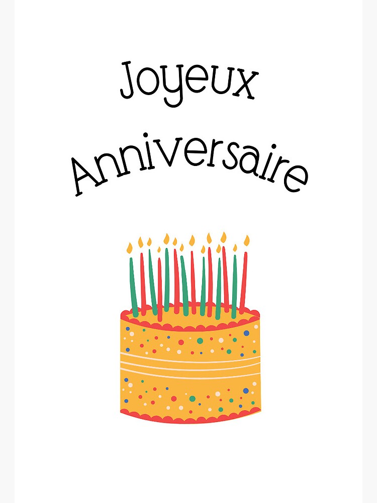 "Birthday card in French with text in French (carte d'anniversaire ...