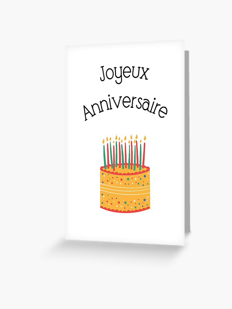"Birthday card in French with text in French (carte d'anniversaire ...