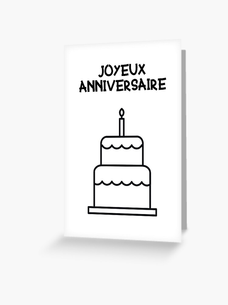 "Birthday card in French with text in French (carte d'anniversaire ...
