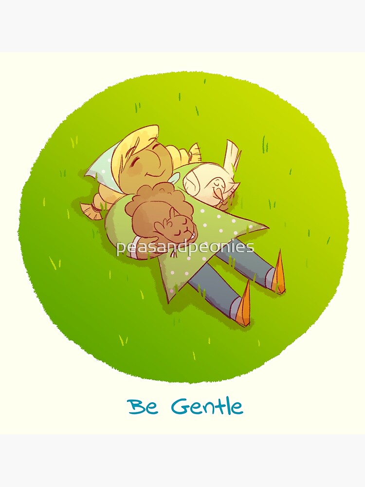 "be gentle " Poster for Sale by peasandpeonies | Redbubble