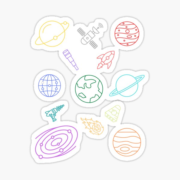 "COLORFUL SPACE THEME " Sticker for Sale by GIMJU | Redbubble