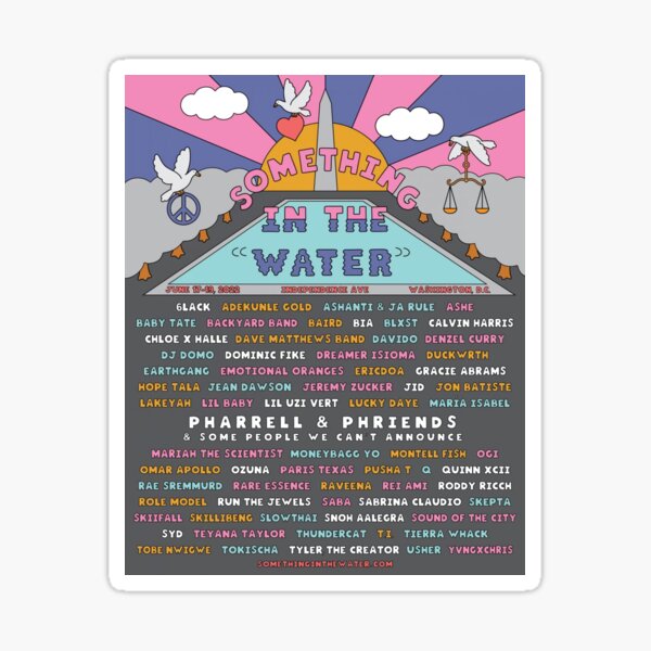 "SOMETHING IN THE WATER FESTIVAL 2022 Back" Sticker for Sale by ...