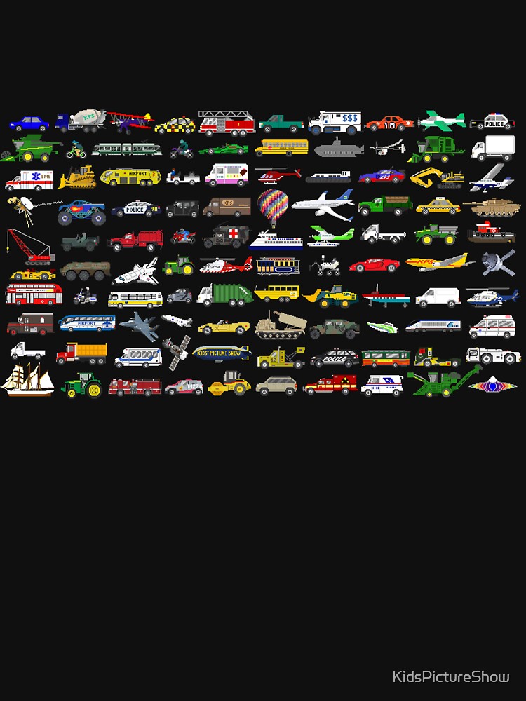 "100 Vehicles - The Kids' Picture Show" Essential T-Shirt for Sale by ...