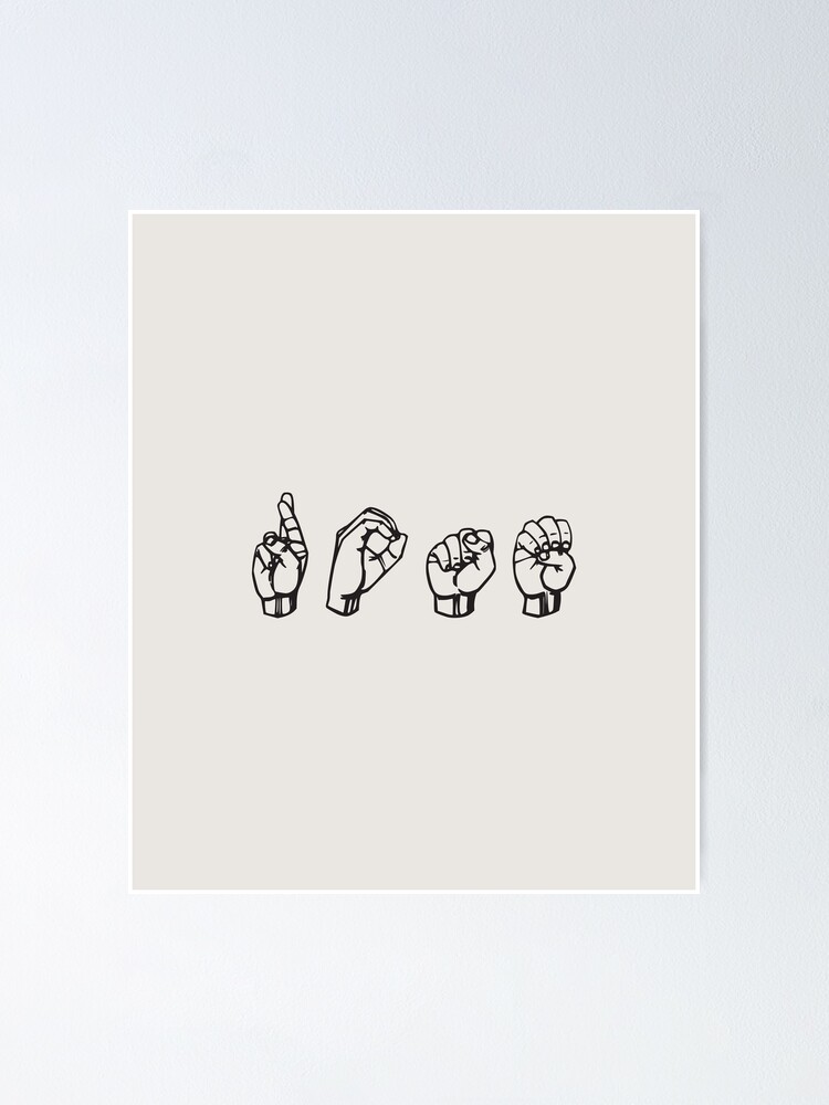 "Rose Name Hand Sign Language ASL Gift Named Rose" Poster for Sale by ...