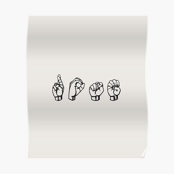 "Rose Name Hand Sign Language ASL Gift Named Rose" Poster for Sale by ...