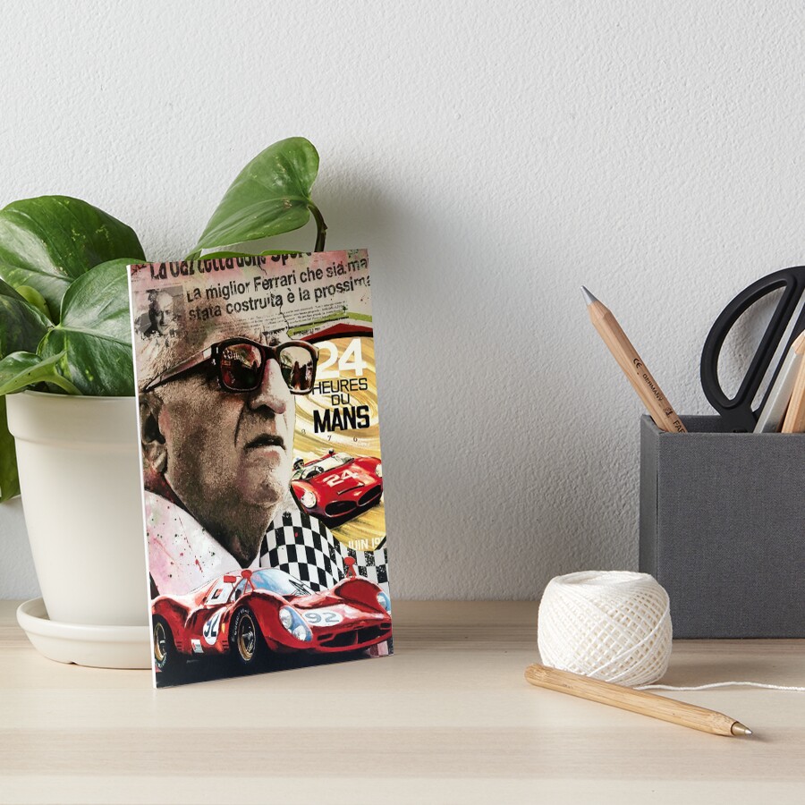 "Enzo Ferrari Collage Vintage - Ferrari - Ferrari Team" Art Board Print ...