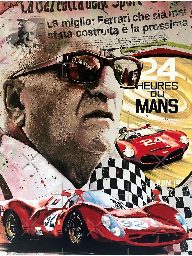 "Enzo Ferrari Collage Vintage - Ferrari - Ferrari Team" Poster for Sale ...