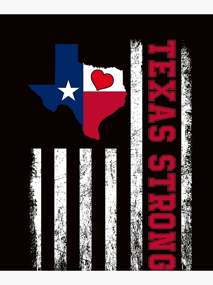 Póster « Mapa de la bandera de Texas Strong Orar por Texas» de ...