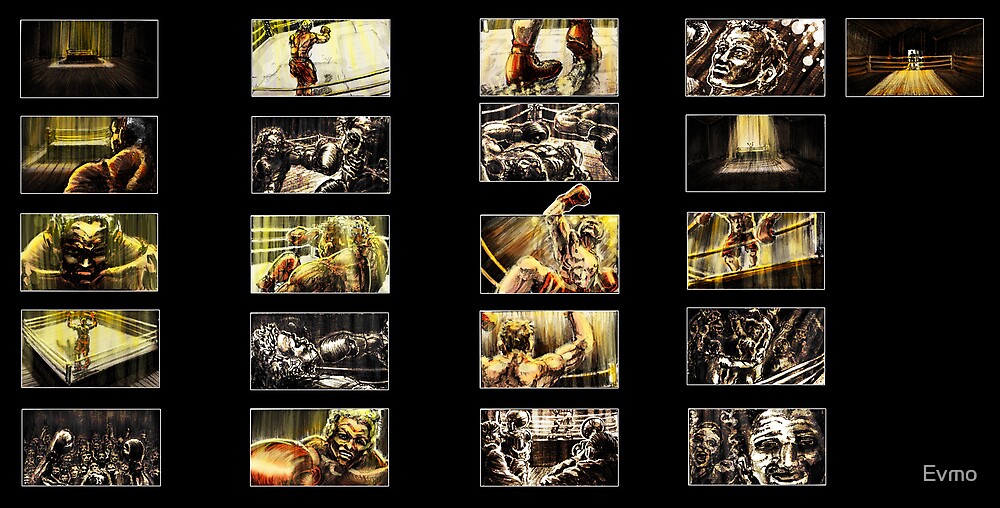 "Boxing Storyboards" by Evan F.E. Lole | Redbubble