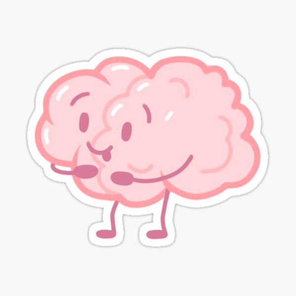"Cute Silly Pink Brain" Sticker for Sale by Khirstendains | Redbubble