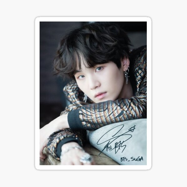 "BTS Suga Min Yoon-gi" Sticker for Sale by SwanForDesigns | Redbubble