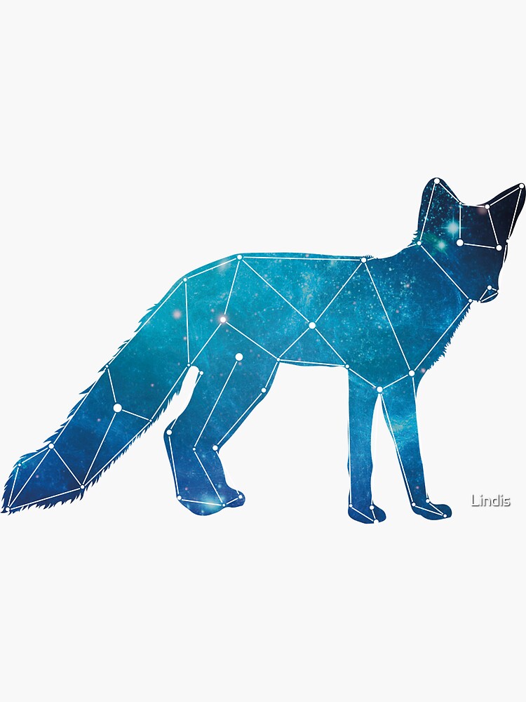 "Fox constellation" Sticker by Lindis | Redbubble