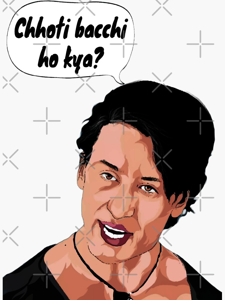 "Cchoti Bacchi Ho Kya Funny Viral Meme Hindi Movie Dialogue" Sticker ...